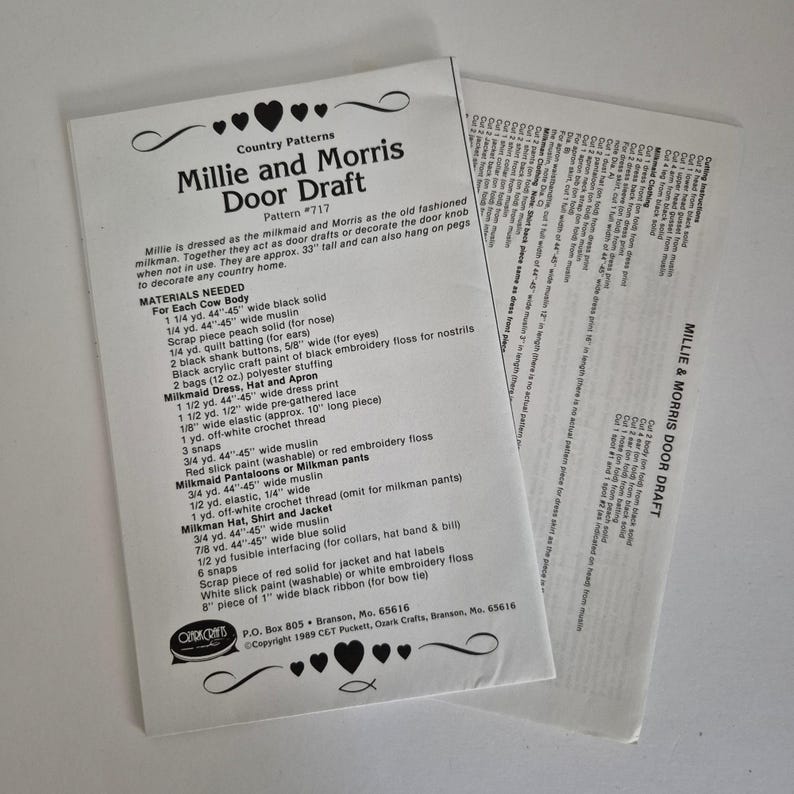 Millie and Morris Door Draft Pattern, Country Patterns, Ozark Crafts ...