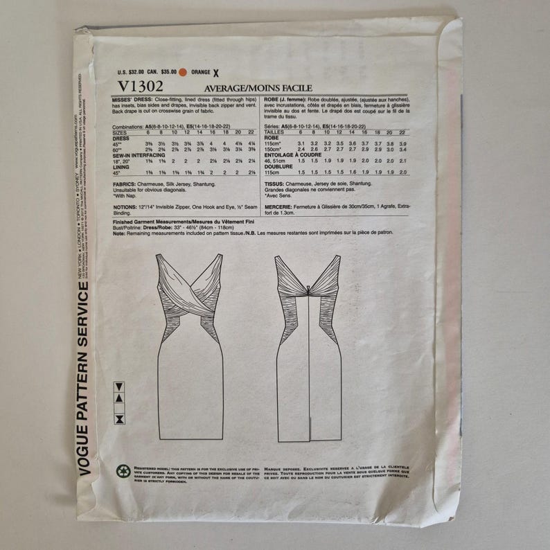 Vogue V1302, Kay Unger Dress Pattern, Size 6 - 14, UNCUT Pattern - Etsy