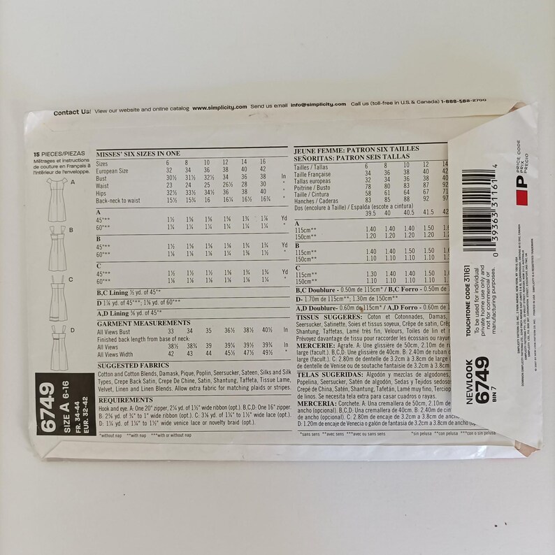 New Look 6749, Dress Pattern, Youth Sizes 6 16, UNCUT Pattern - Etsy ...