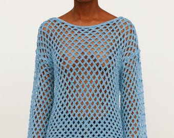 Lacey Mesh | See Through Crochet Top, Hollow Out Fishnet 1 PDF Crochet ...