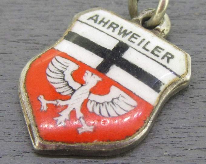 Ahrweiler Germany Charm, Enamel Shield Charm, Ahrweiler German Souvenir ...