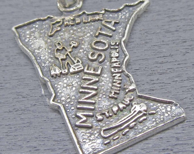 Sterling Silver Minnesota State Souvenir Charm, Road Trip Charm ...