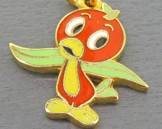 Enamel Orange Bird Charm, Walt Disney Productions Florida Orange Bird ...