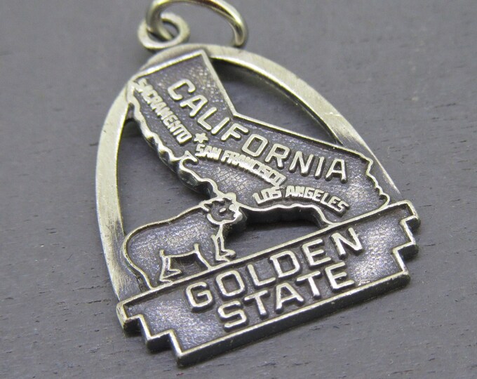 Sterling Silver California Charm, Vintage State Charm, Sacramento, San ...
