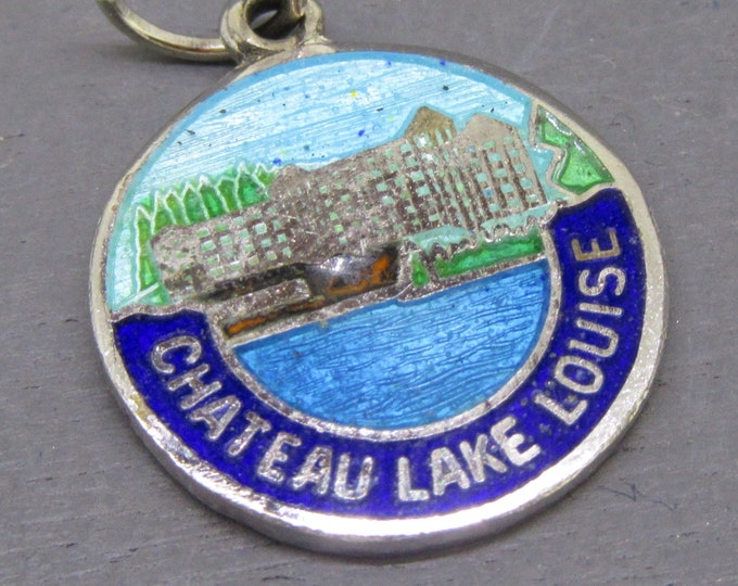 Chateau Lake Louise Charm, Blue Enamel on Sterling Silver Charm ...