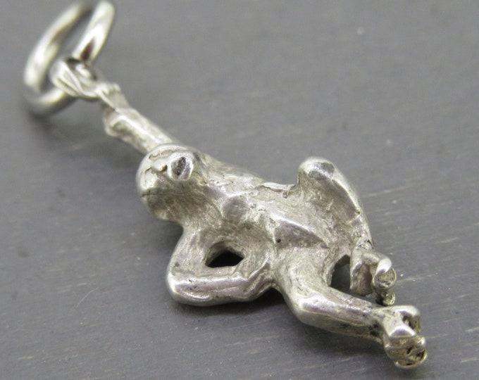 Sterling Hanging Monkey Charm, Monkey Hanging Around Charm or Pendant ...