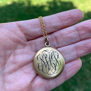 Antique Monogrammed Locket Necklace With 18" Chain Necklace, Antique ...