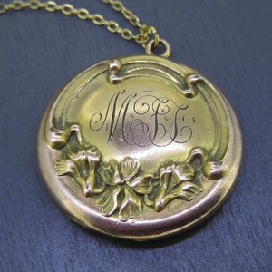 Antique Monogrammed Locket Pendant Necklace With 18" Chain, MFF ...