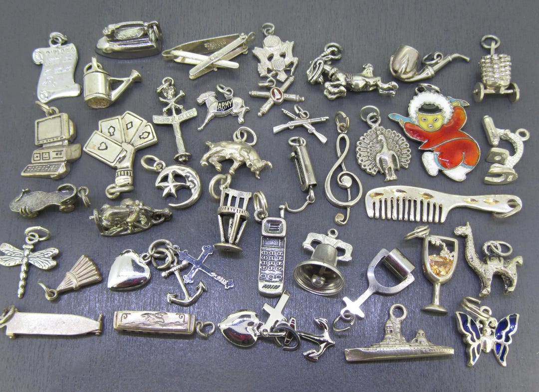 CHOICE Vintage Sterling Bracelet Charm, Diploma, Ironing Board, Movable ...