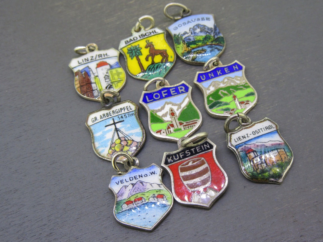 Choice Vintage Sterling Enamel Austria Shield Charm, Linz, Bad Ischl ...