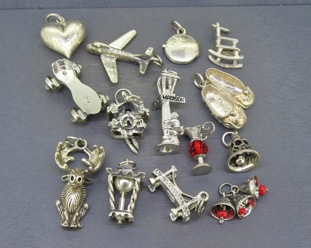 CHOICE Vintage Sterling Charm, Airplane, Ballet Slippers, State ...