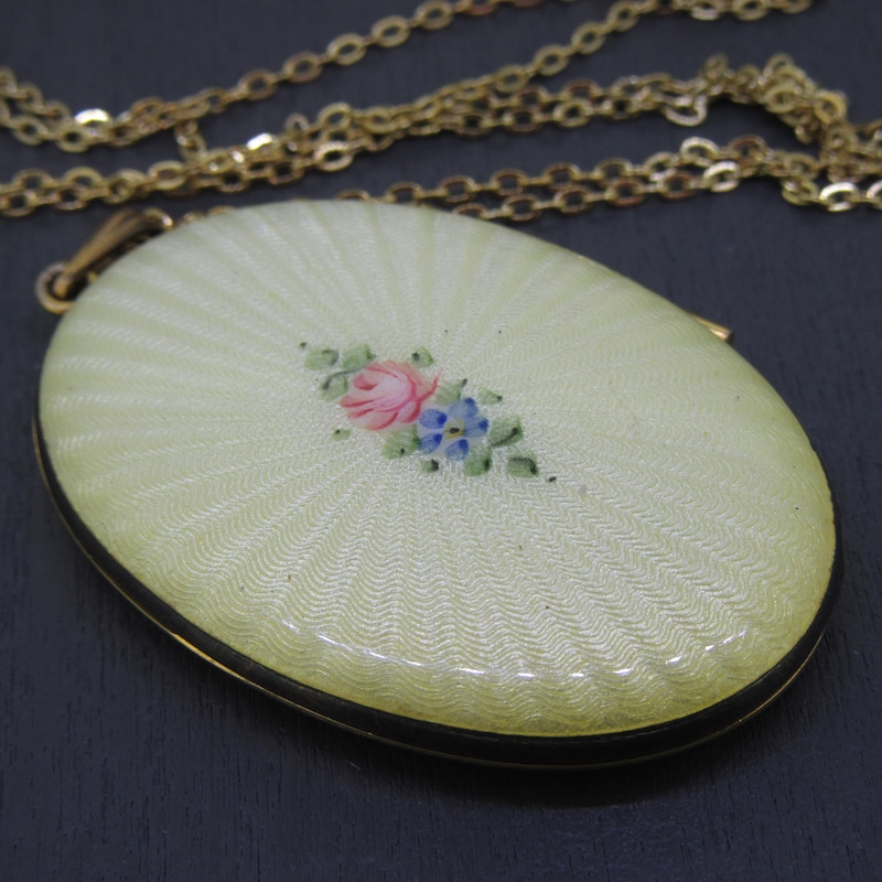 Yellow Guilloche Locket - Etsy