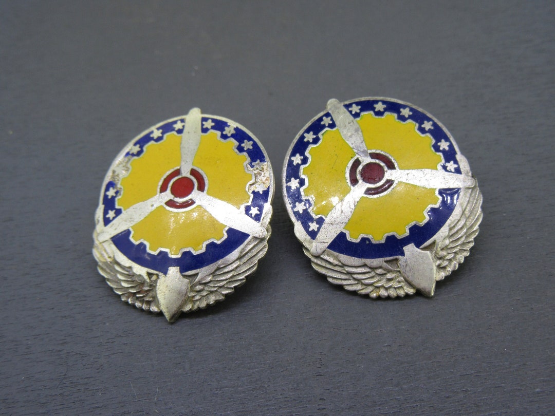 Vintage WWII Army Air Corp Pins for Air Service Command Distinguished ...
