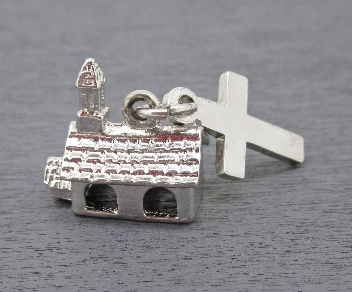 Sterling ESTARL Church Charm Christian Gift Religious Charm - Etsy