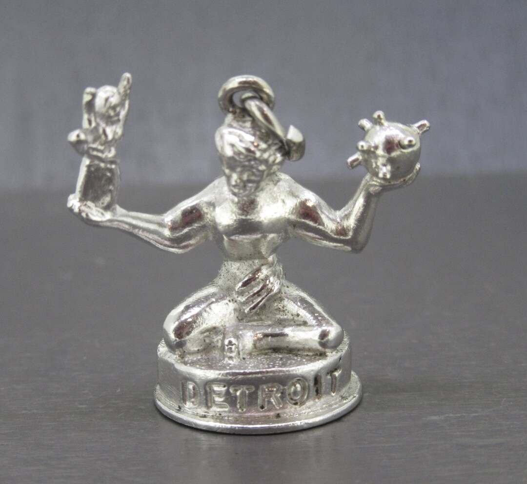 Vintage Sterling the Spirit of Detroit Statue Charm, Detroit Michigan ...