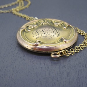 Antique Monogrammed Locket Pendant Necklace With 18" Chain, MFF ...