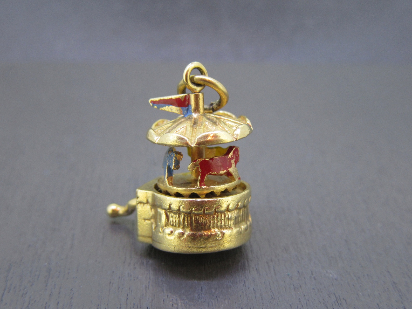 Vintage 14k Gold Movable Carousel Charm With Horses - Etsy