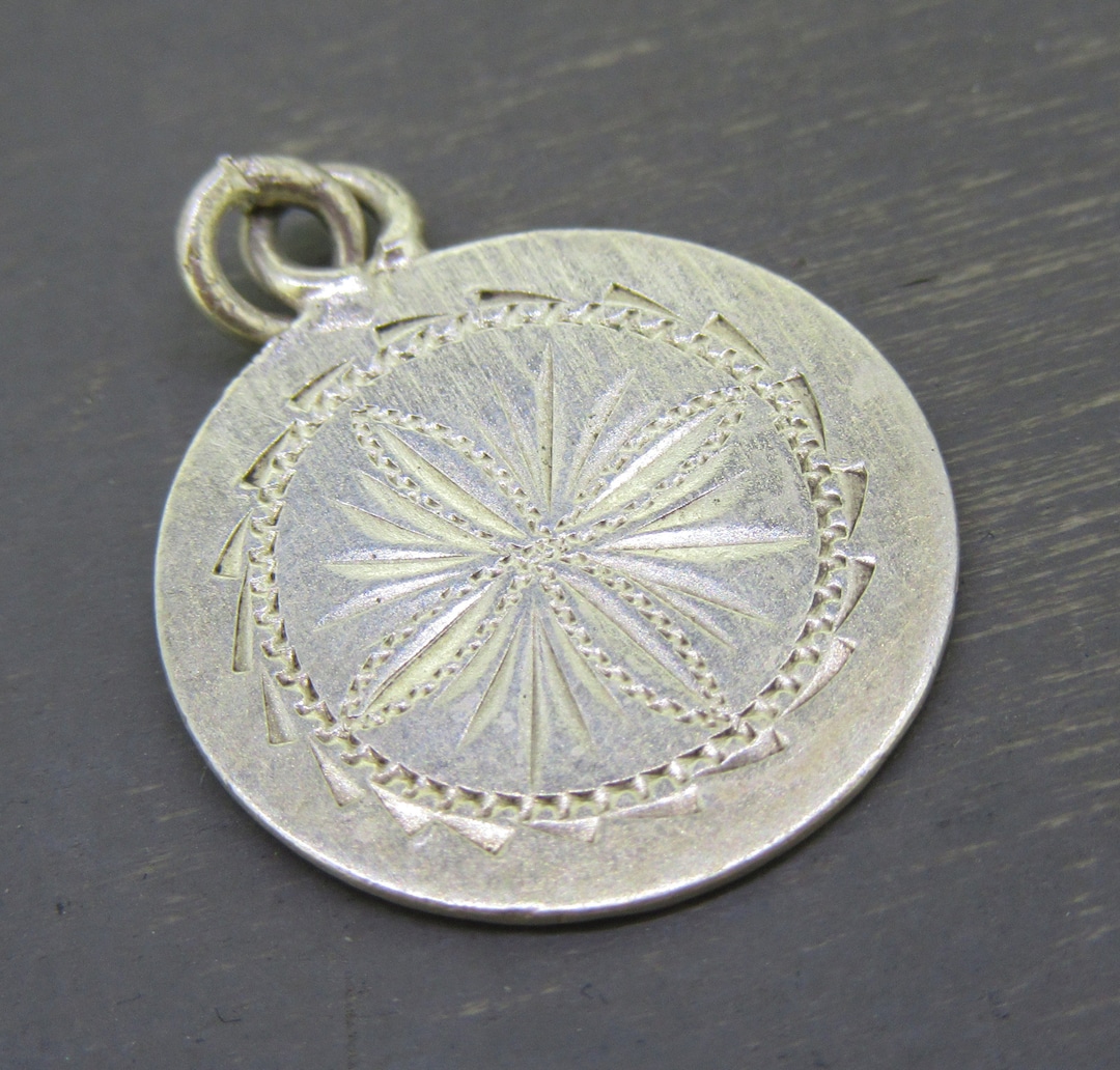 Antique Sterling Love Token Charm, Monogrammed LENA Name - Etsy