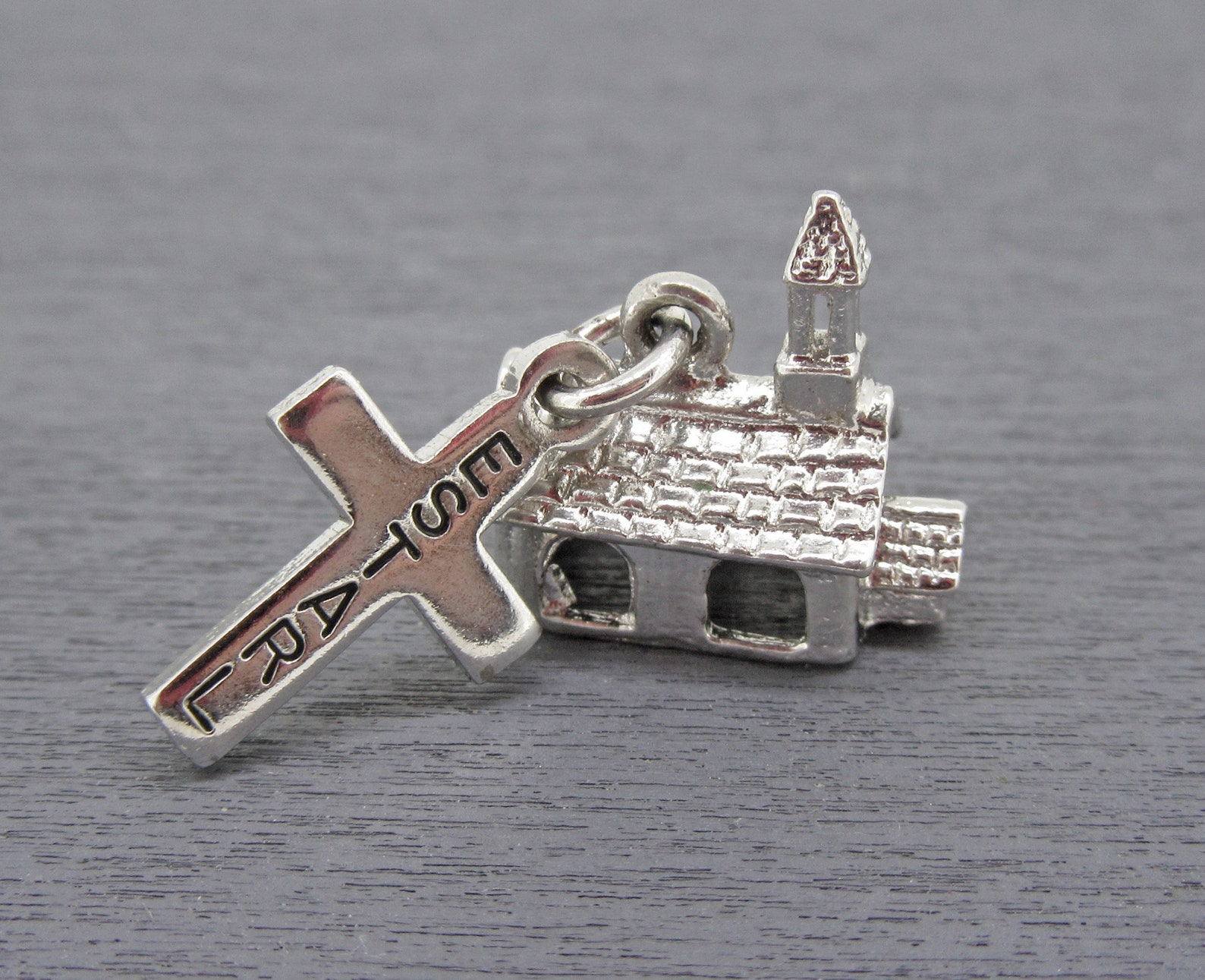 Sterling ESTARL Church Charm Christian Gift Religious Charm - Etsy