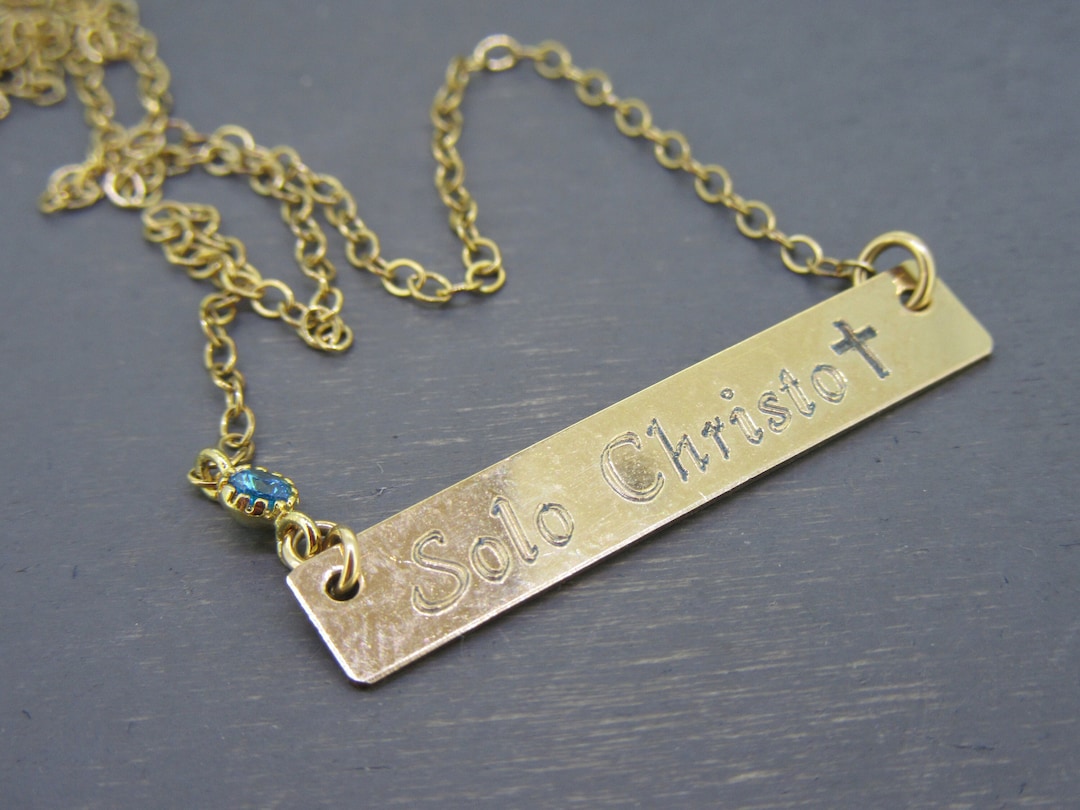 Dainty Gold Filled Solo Christo Pendant Necklace, Sine Metu Latin ...