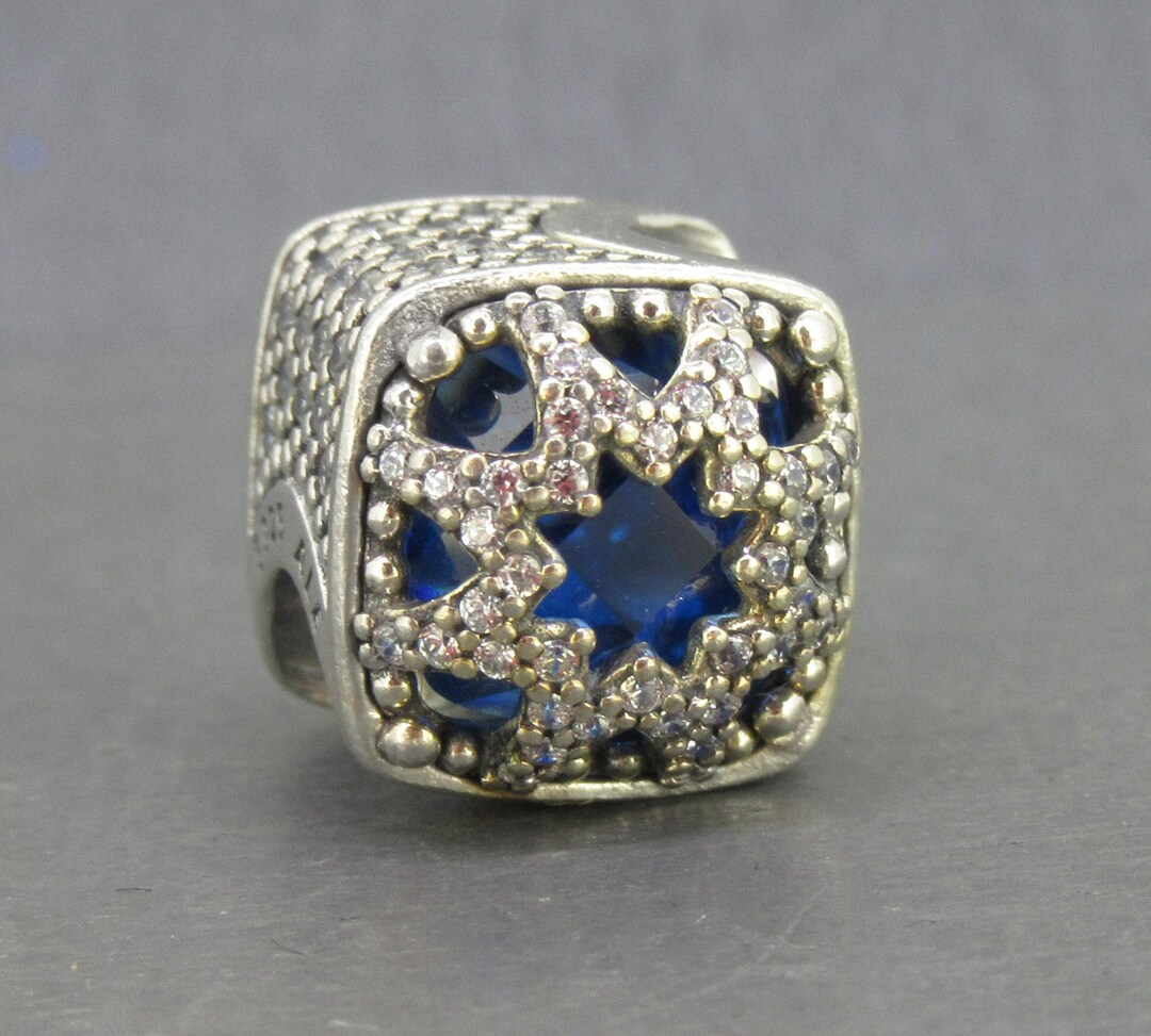 Sterling Silver Pandora Glacial Beauty Blue & Clear CZ Bead Charm, S925 ...