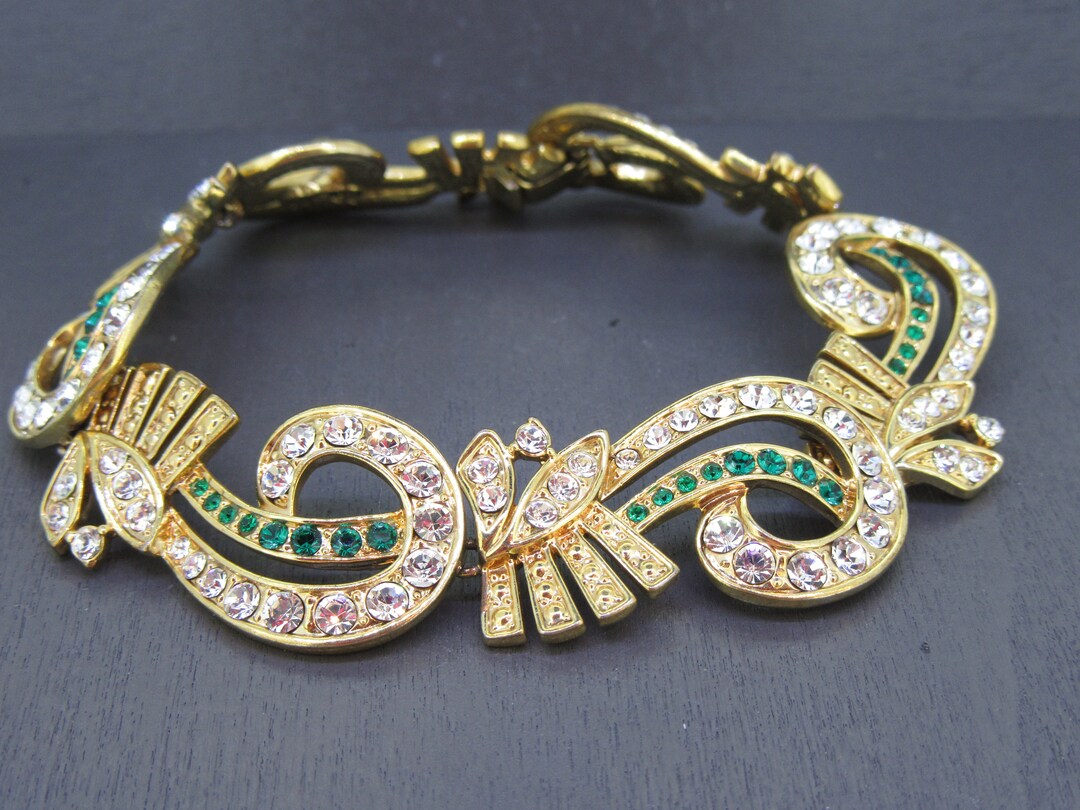 Vintage JBK Camrose & Kross Rhinestone Bracelet, 80s Jackie Kennedy ...