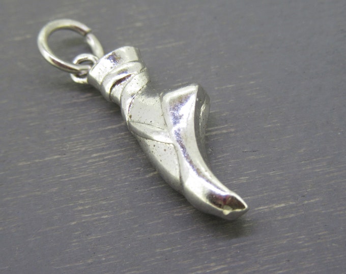 Vintage Sterling Silver Ballerina Slipper Charm, Petite Pointe Ballet ...