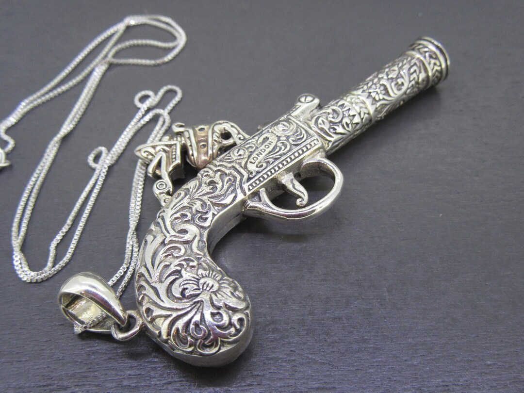 Vintage Sterling Gun Whistle Pendant Necklace With 18" Chain, Antique ...