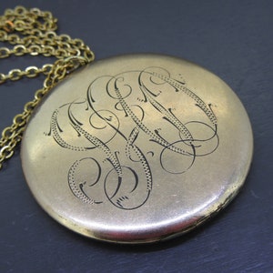 HUGE Antique Locket Necklace With Monogram of JAD and 18 Chain - Etsy