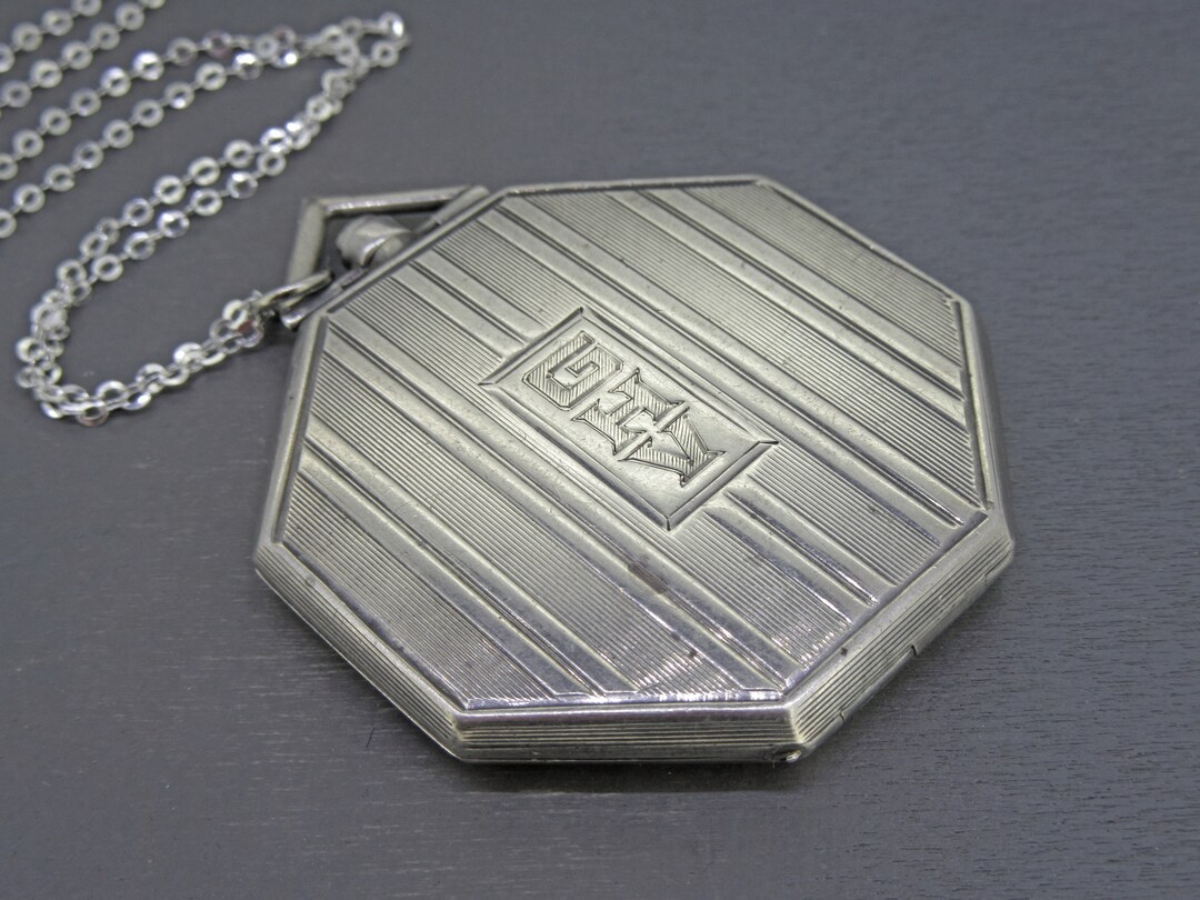 Antique Sterling FGS Initial Locket Necklace, Antique Sterling Silver ...