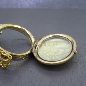 Antique Gold Filled Oval Locket Necklace With Design on Both Sides ...