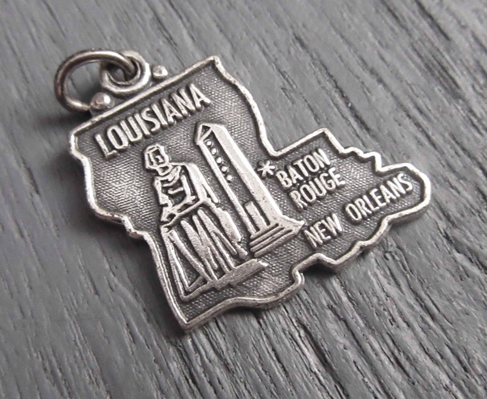Sterling Silver Louisiana Charm Vintage State Charm Baton - Etsy