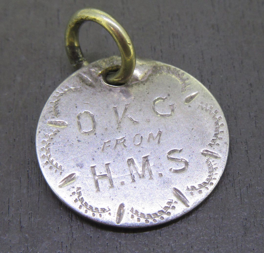 Rare Antique Sterling Love Token Charm or Pendant, Monogrammed OKG From ...