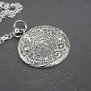 Vintage Sterling Aztec Calendar Pendant Necklace With 16 Chain - Etsy