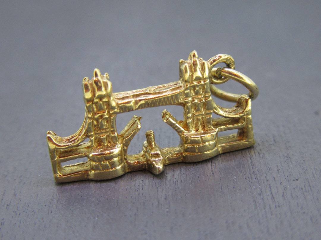 Vintage 14k Gold London Tower Bridge Charm With Ship - Etsy