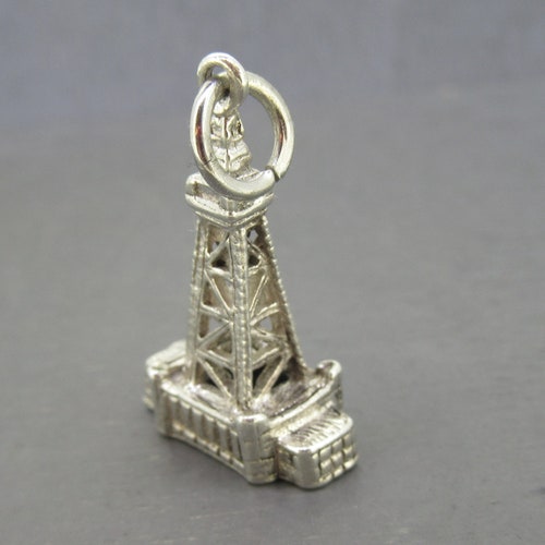 Sterling Silver Oil Rig Charm Charms - Etsy