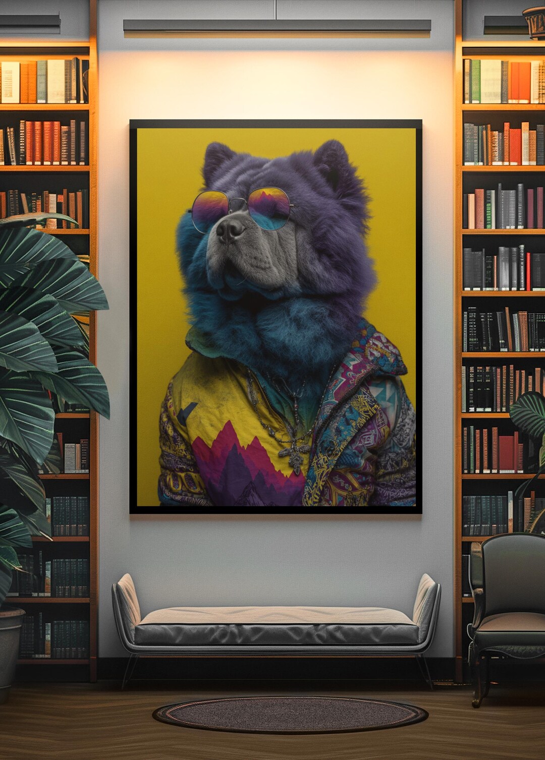 Funky Chow Chow Wall Art – Colorful Pop Art Dog Portrait Print - Etsy