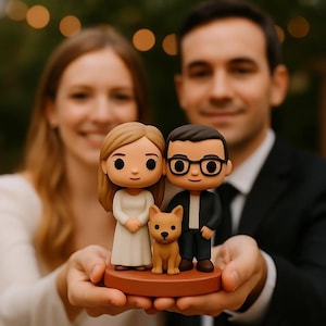 Custom Wedding Cake Topper Figurine, Personalized 3D Pop Couple, Unique ...