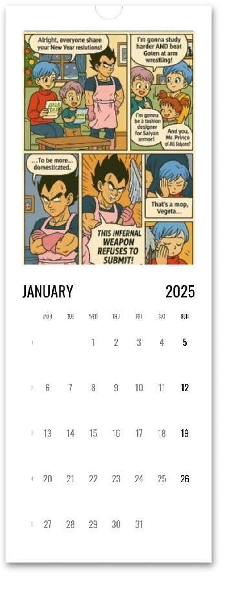 Custom Comic Strip Wall Calendar 2025 Anime-inspired Monthly Planner 14 ...