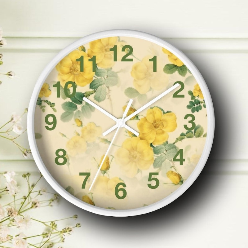 Yellow Wall Clock - Etsy