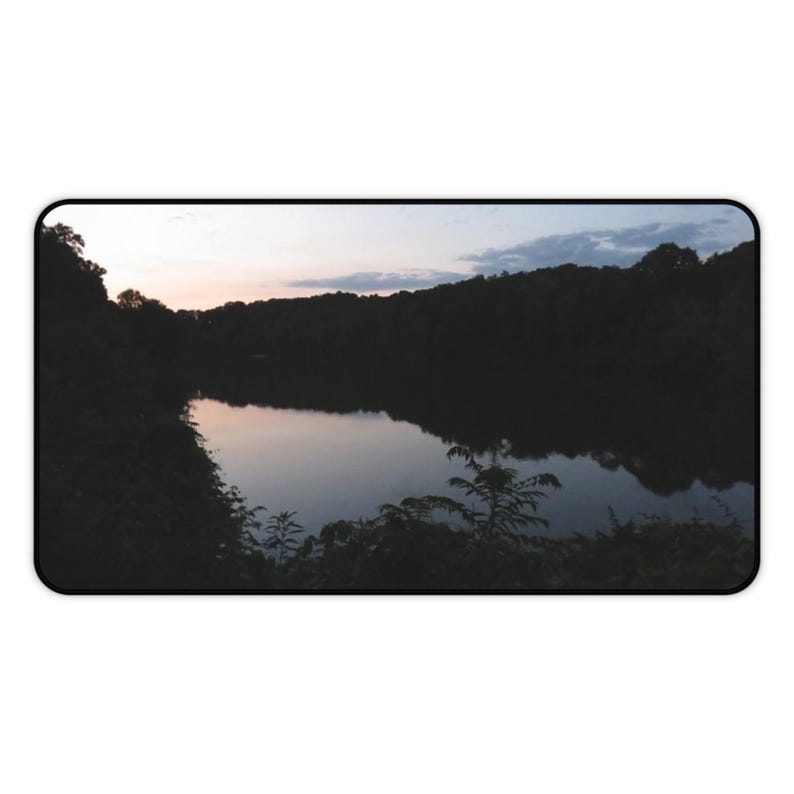 Calming Sunset River Desk Mat, Scenic Computer Mat, Craft Mat ...