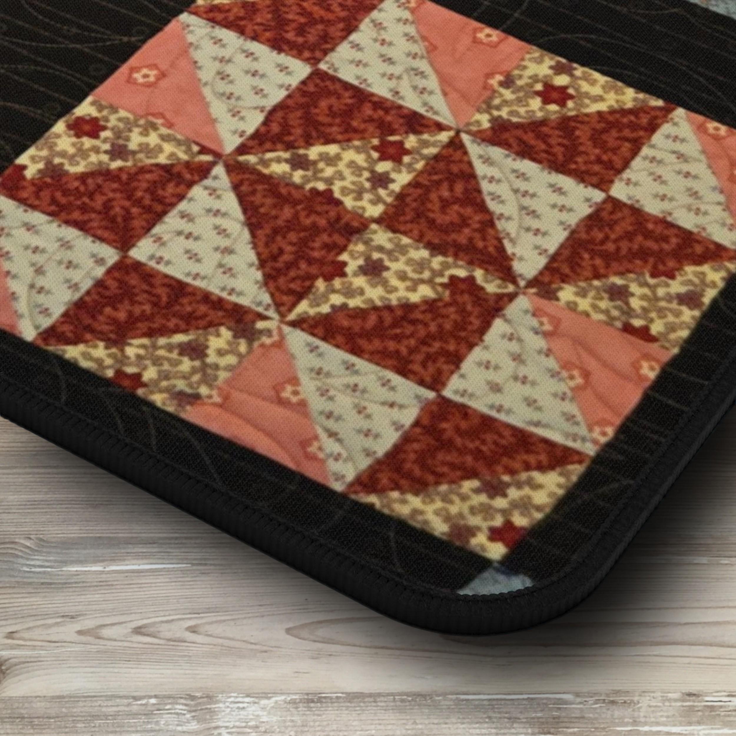 Country Quilt Block Desk Mat, Office Computer Mat, Craft Mat ...