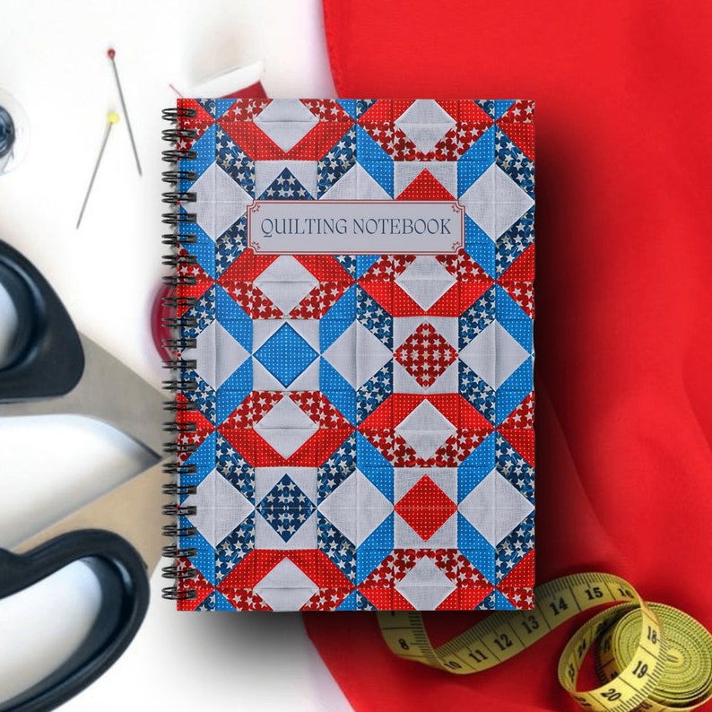 USA Quilting Spiral Notebook - Patriotic Quilt Daily Journal With Ruled ...