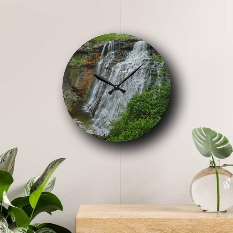 Acrylic Waterfall Home Decor - Brandywine Falls Wall Clock - Stunning ...