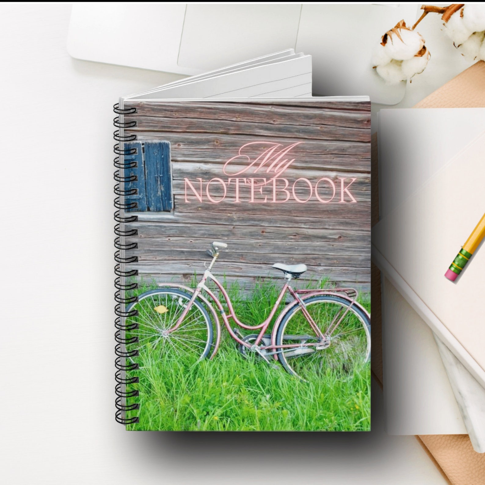 Whimsical Bicycle Spiral Notebook - Country-themed Daily Journal With ...