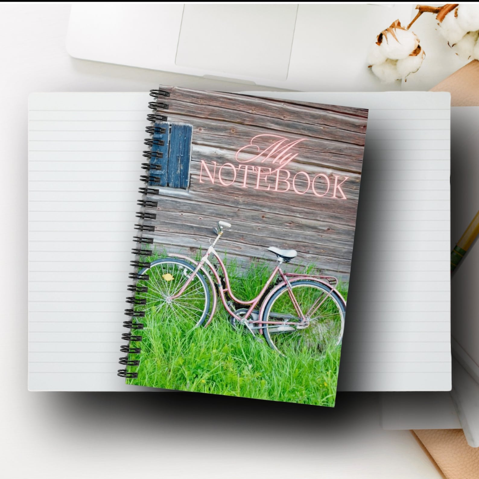 Whimsical Bicycle Spiral Notebook - Country-themed Daily Journal With ...