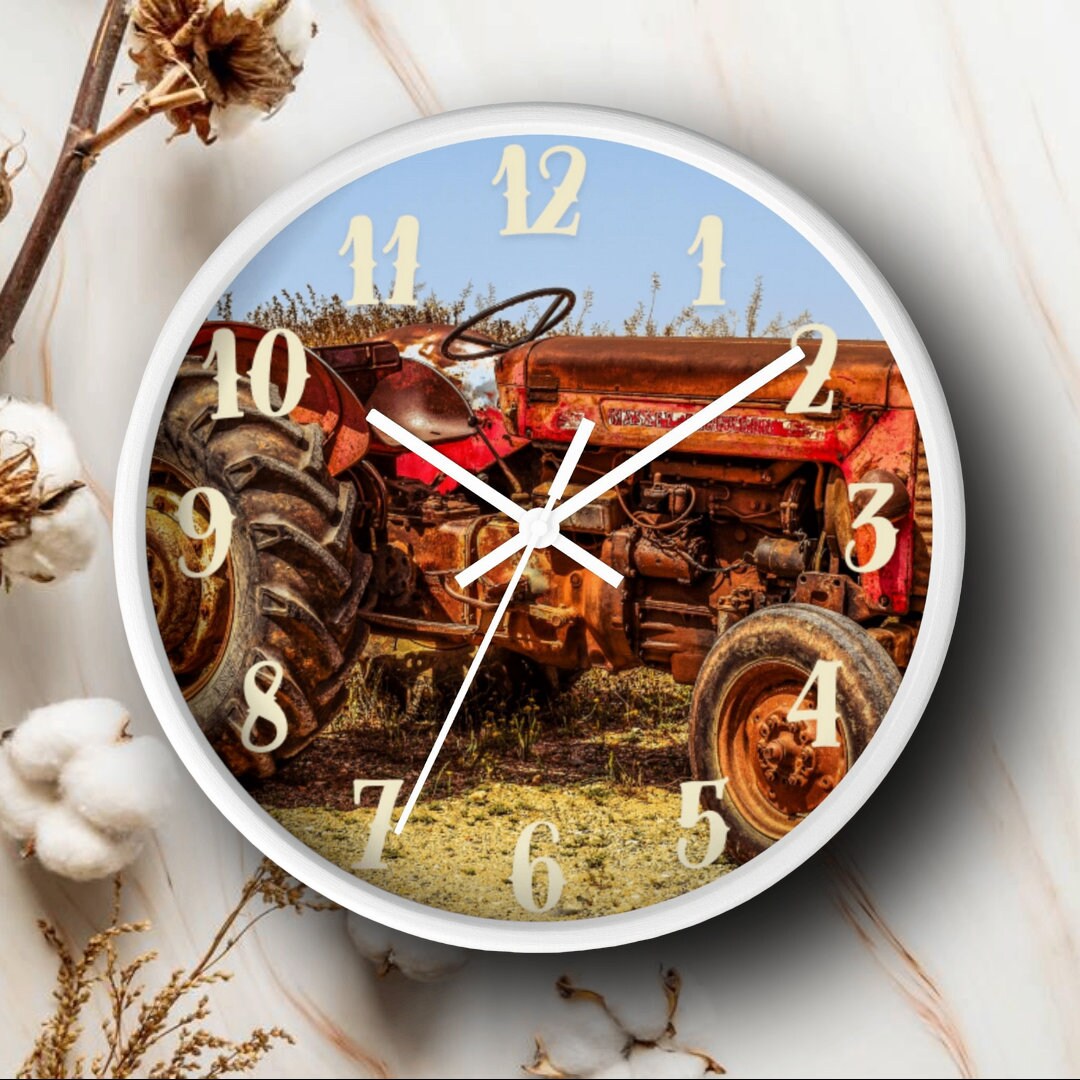 Tractor Wall Clock Farm Tractor Home Decor, Rustic Wall Decor ...