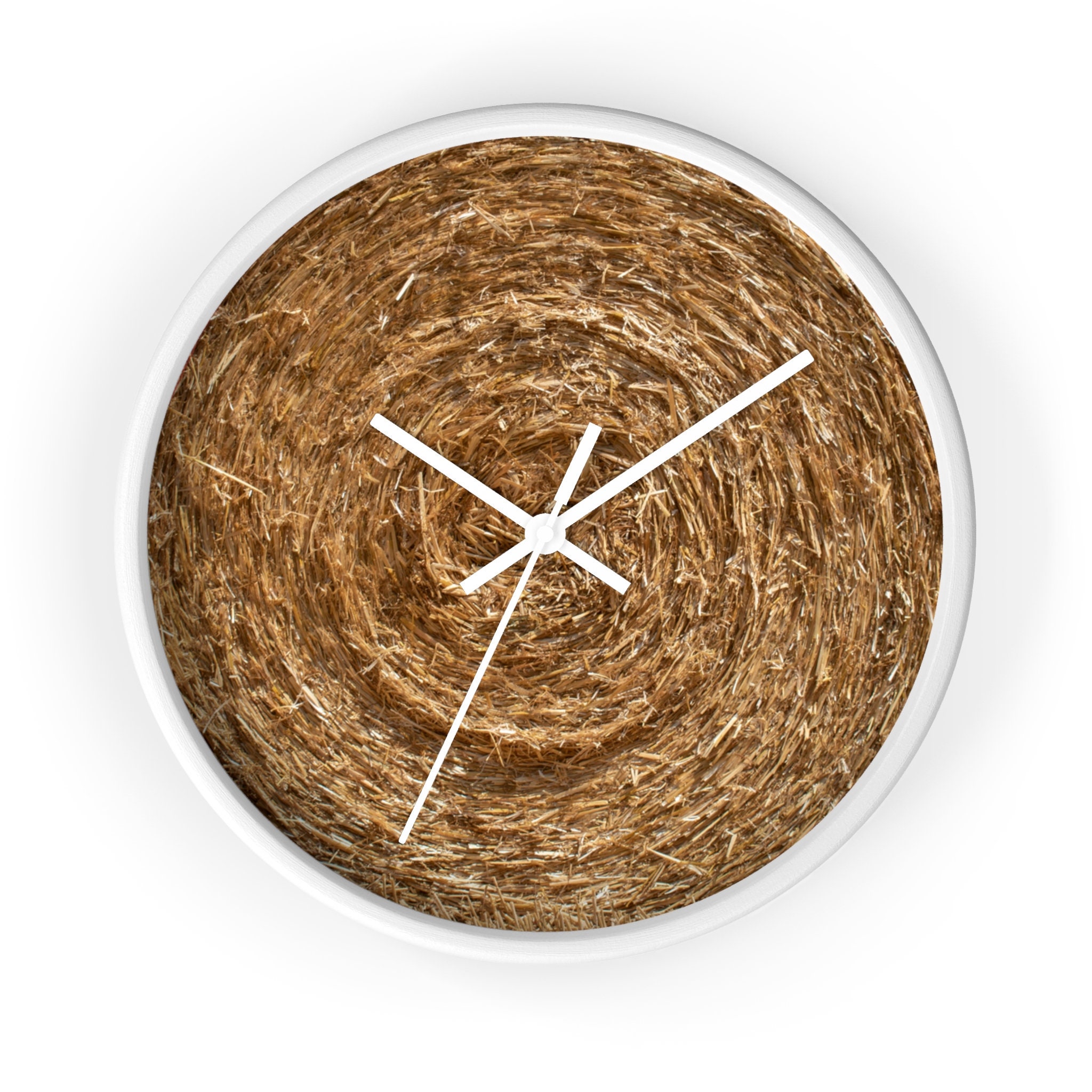 Rustic Hay Bale Wall Clock Farmhouse Wall Clock, Cottage Core Decor ...