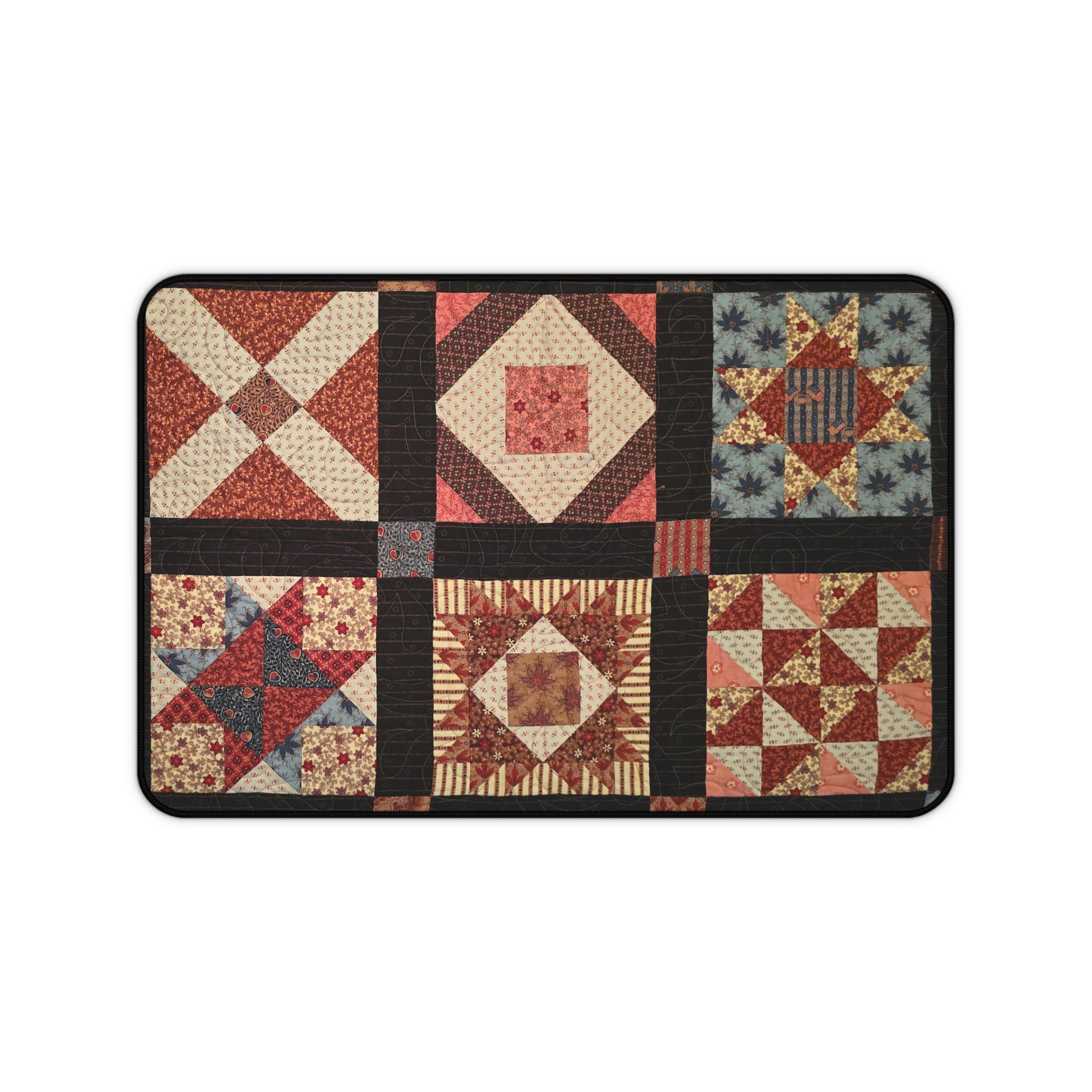 Country Quilt Block Desk Mat, Office Computer Mat, Craft Mat ...