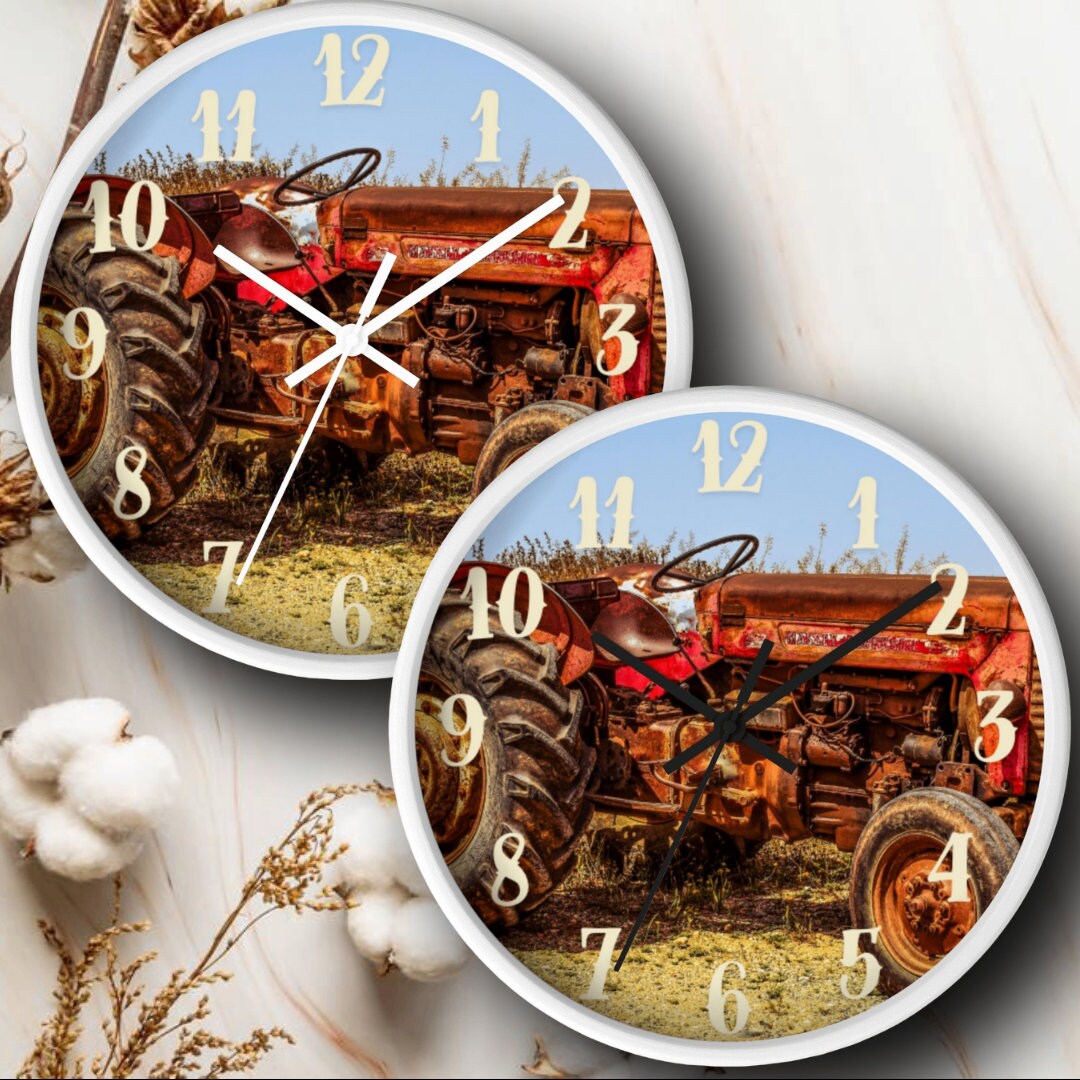 Tractor Wall Clock Farm Tractor Home Decor, Rustic Wall Decor ...